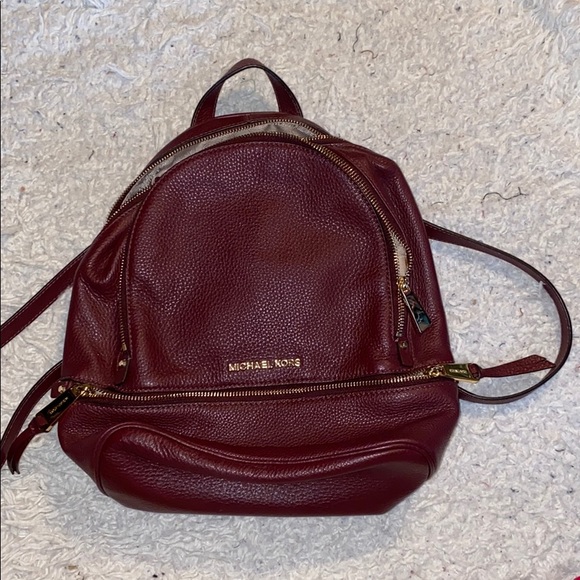 Michael Kors | Bags | Michael Kors Burgundy Leather Backpack | Poshmark